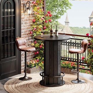 Round Bar Table, 39.4" H Wood Bistro Pub Table - Bed Bath & Beyond - 42761986